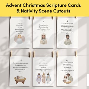 Advent Nativity Christmas Scripture Cards Calendar Kids Activity Paper ...