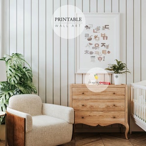 Set of 2 Korean Alphabet Poster, Hangul Poster, Korean Wall Art ...