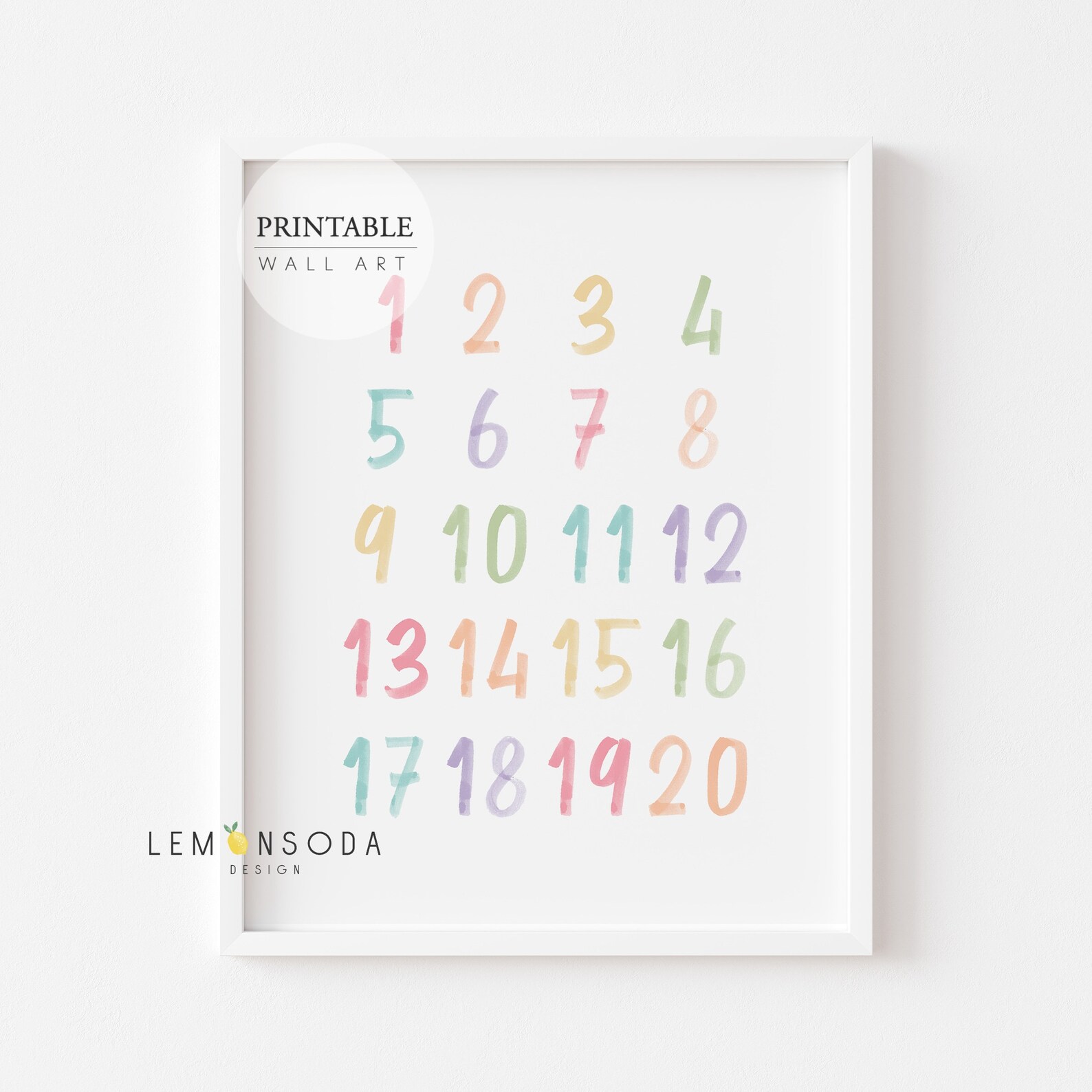 Printable Pastel Educational Poster Nursery Wall Print Set of - Etsy