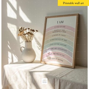 Christian Kids Pastel Rainbow Affirmation Print (digital Download) - Etsy