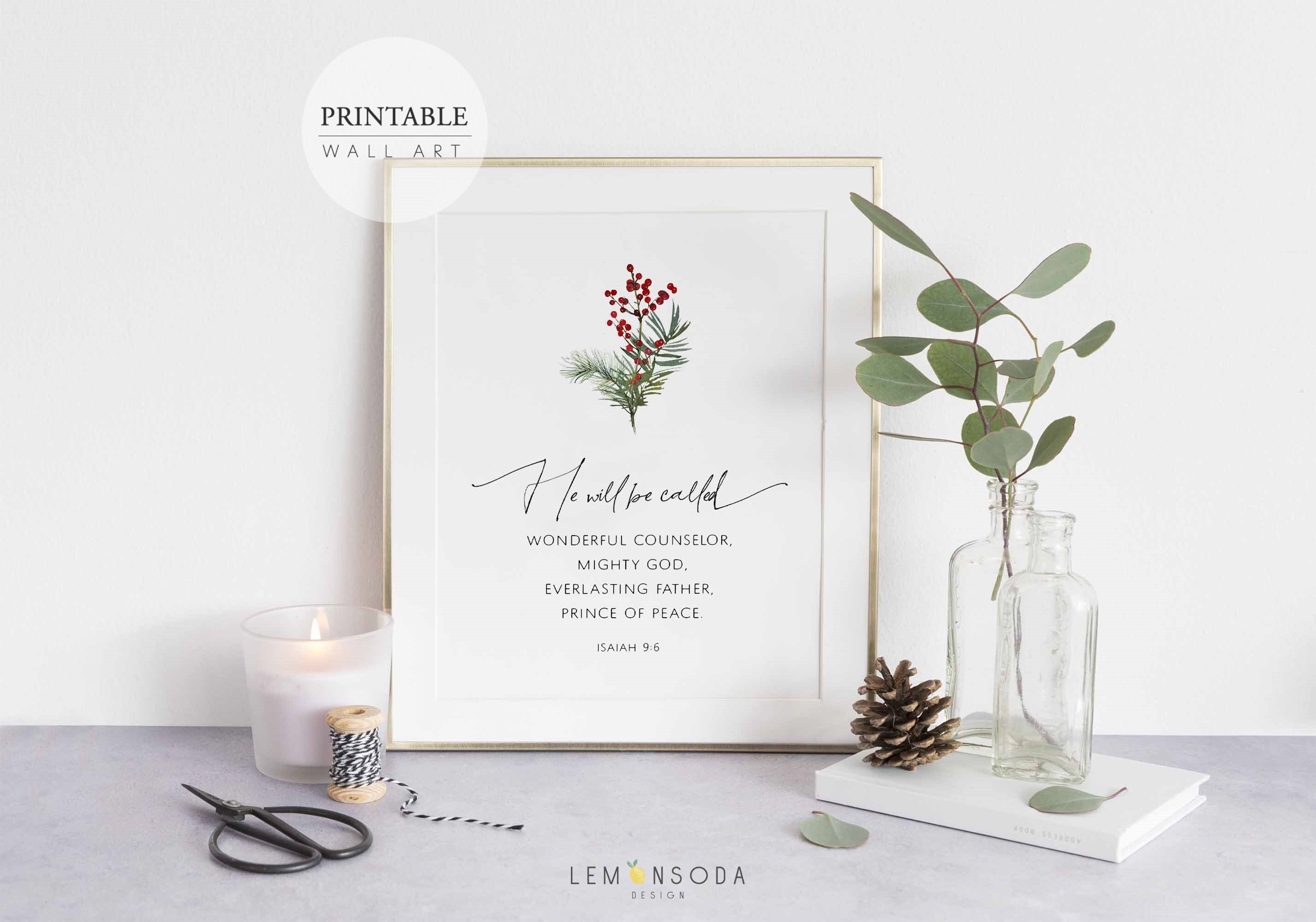 Isaiah 9:6 Print Christmas Bible Verse Wall Art Christmas | Etsy