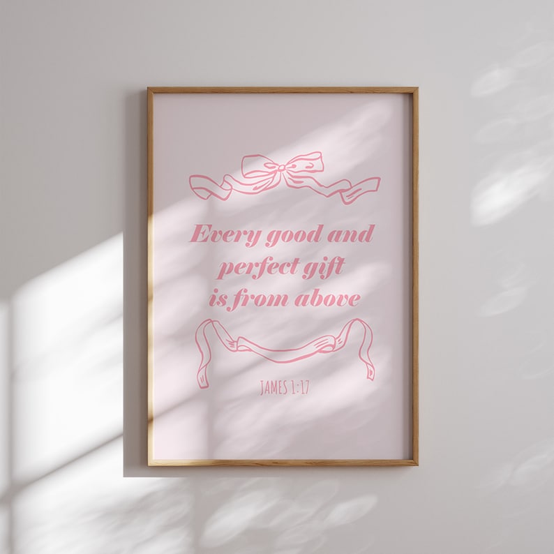 Pink Christian Gallery Wall Art: Bible Verse Prints (digital Download ...