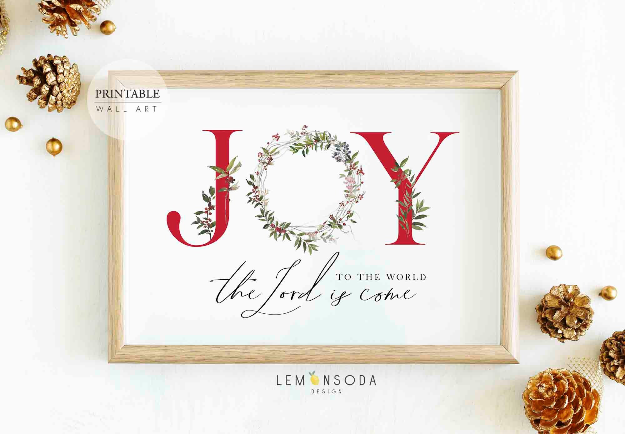 Joy to the World Print Christmas Wall Decor Christmas Quote | Etsy