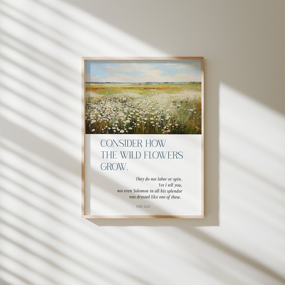 Consider the Wild Flower Grow Printable Vintage Flower Filed Landscape ...