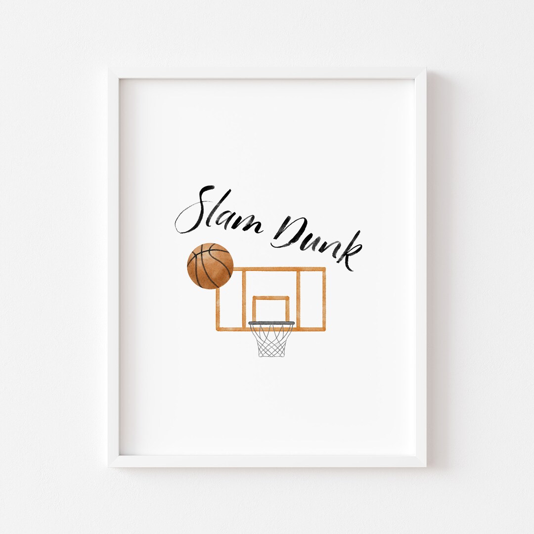 Slam Dunk Basketball Quote Printable, Basketball Player Wall Art ...