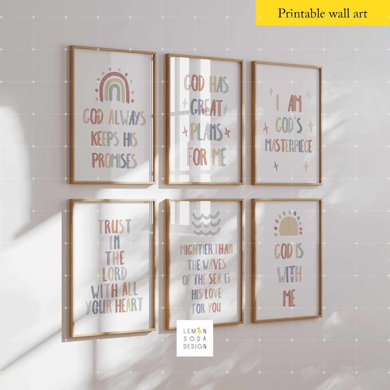 Pastel Christian Bible Verse Prints: Nursery Decor (digital Download ...