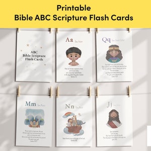 Printable Bible Alphabet Flash Card, Christian Educational Paper, 5x7 ...