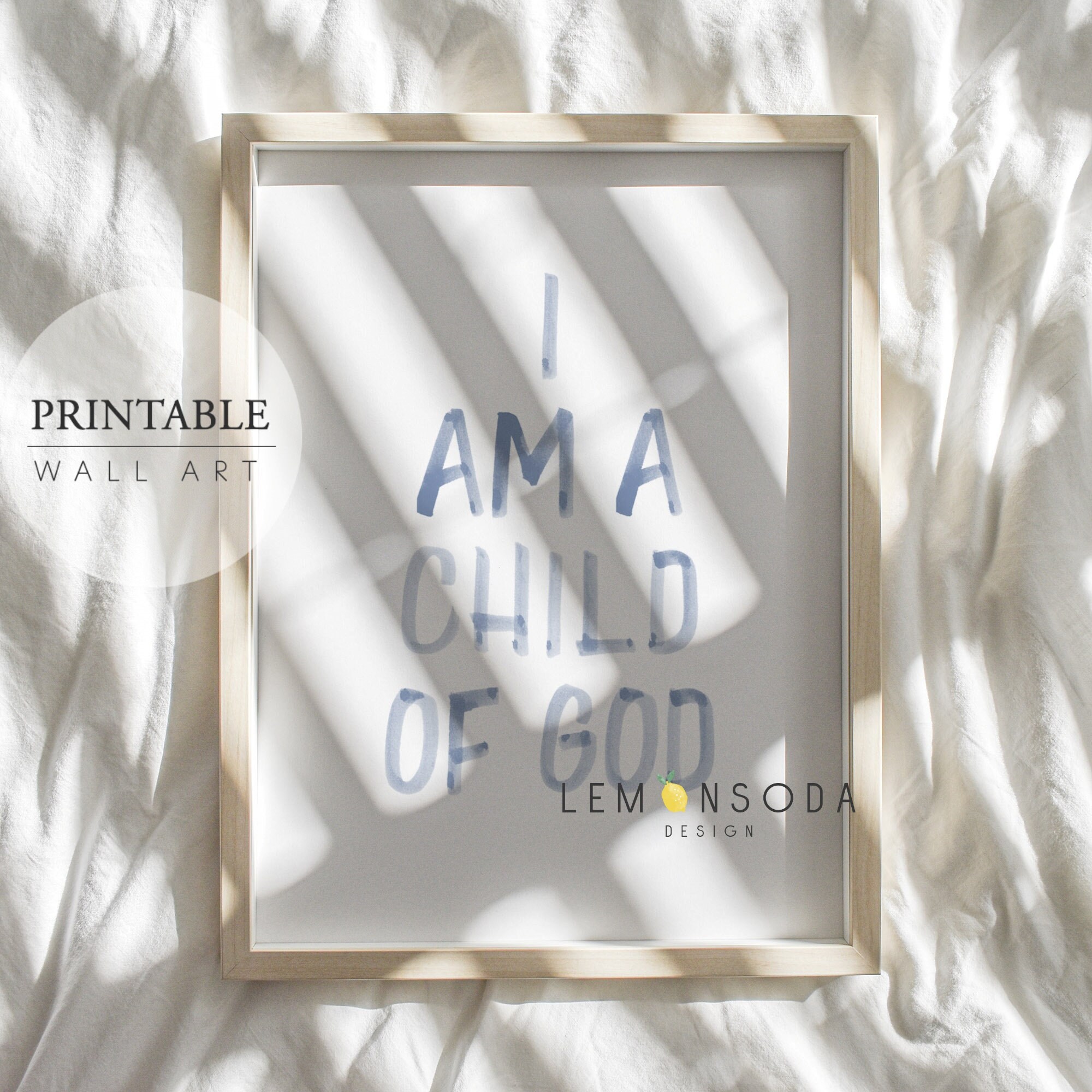 I Am a Child of God Print Kids Room Poster Nursery Bible | Etsy