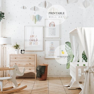 I'm a Child of GOD Printable, Nursery Boho Bible Verse Wall Art, Earthy ...