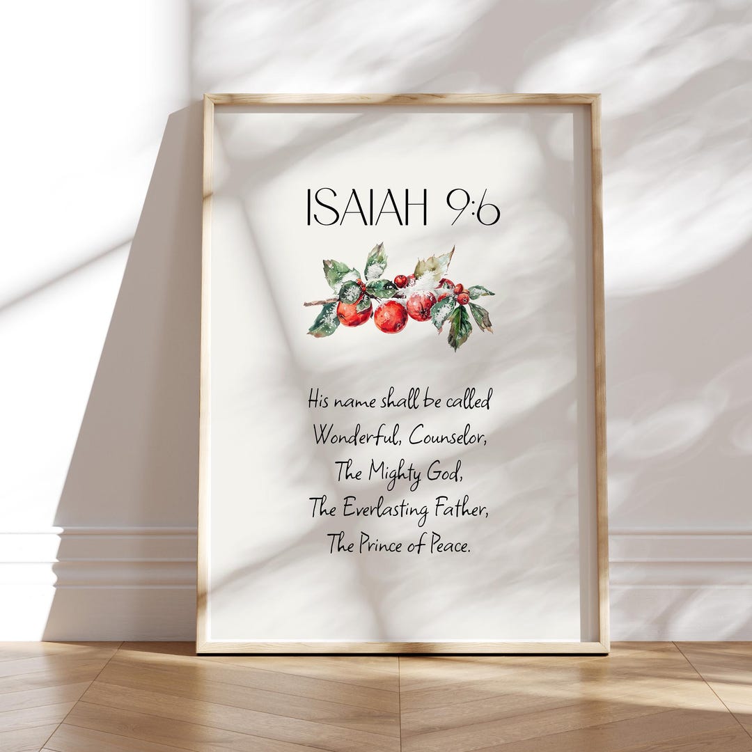 Christmas Bible Verse Isaiah 9:6 Digital Print, Religious Christian ...