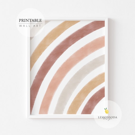 Printable Nursery Boho Rainbow Decor Neutral Boho Rainbow | Etsy