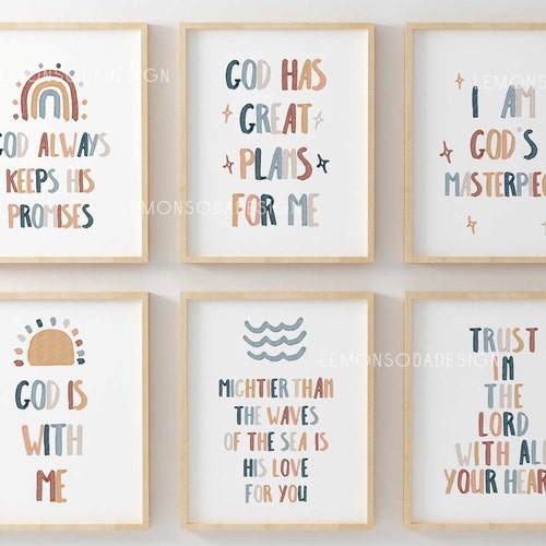 Kids Bible Verse Scripture Poster Wall Art Church Sunday - Etsy