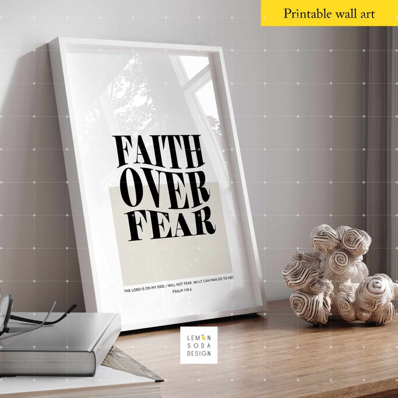 Faith Over Fear Print: Christian Minimalist Wall Art (digital Download ...