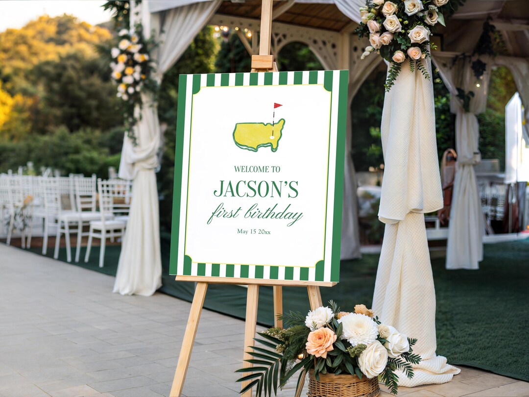 Green Editable Golf Birthday Welcome Sign Template Digital Download ...