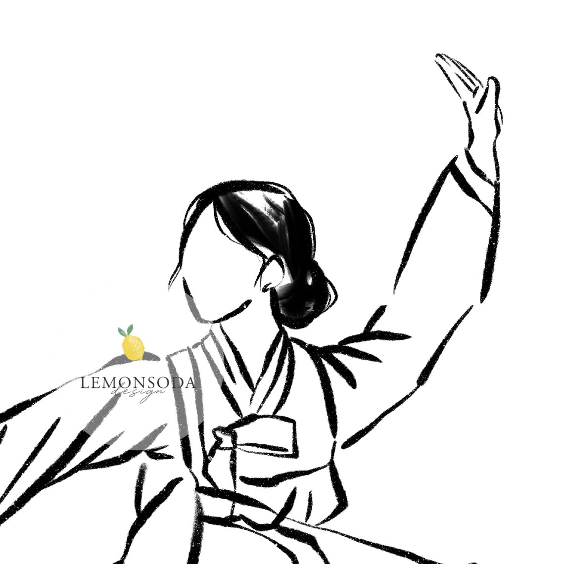 Korean Art Print Korean Line Drawing Art Poster Korean Woman - Etsy