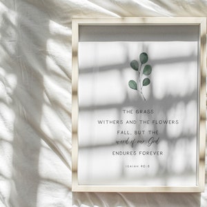 Printable Bible Verse Wall Art Watercolor Botanical Isaiah - Etsy