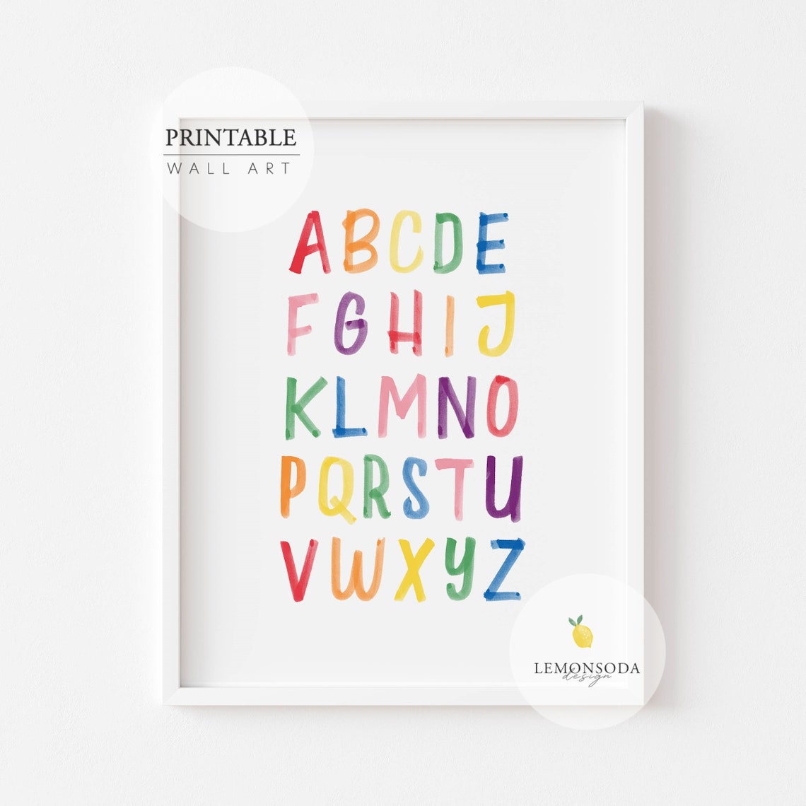 Set of 6 Educational Print Watercolor Rainbow Nursery Decor - Etsy