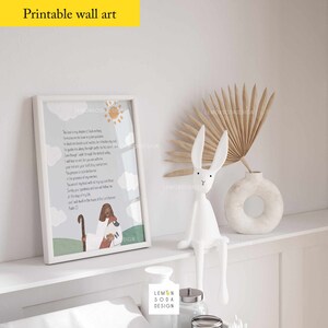 Kids Psalm 23 Lord is My Shepherd Print, Jesus and Sheep Christian Kids ...