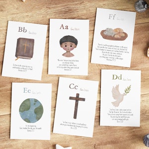 Printable Bible Alphabet Flash Card, Christian Educational Paper, 5x7 ...