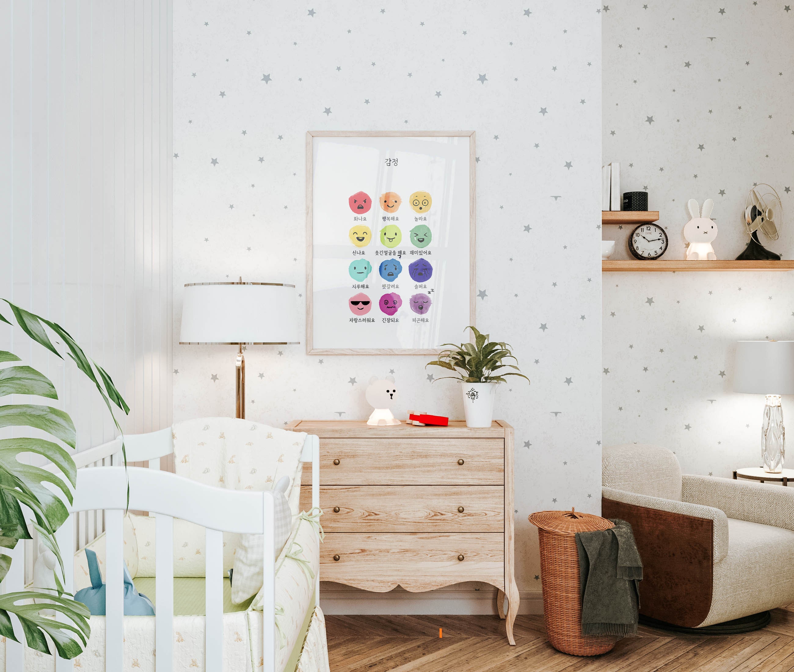 Feelings in Korean Poster Printable Hangul Wall Art Learning | Etsy