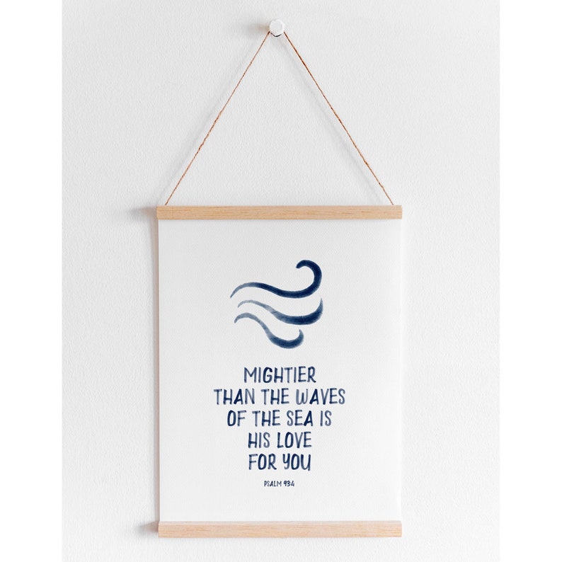 Printable Nursery Bible Verse Wall Decor Blue Boys Room - Etsy