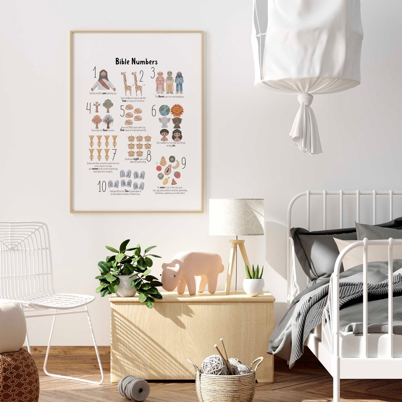 Biblical Numbers Poster: Christian Nursery Wall Art (5x7 Print) - Etsy