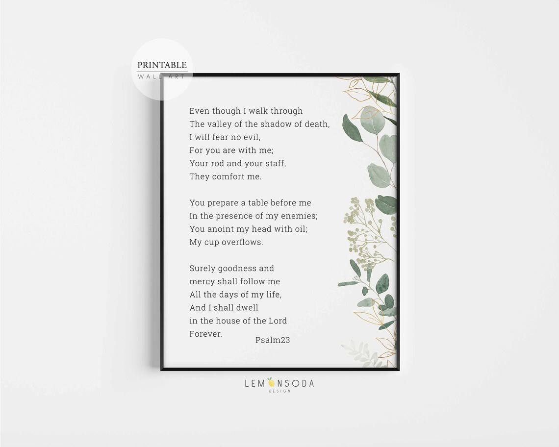 Set of 2 Psalm 23 the Lord is My Shepherd Bible Verse Wall | Etsy