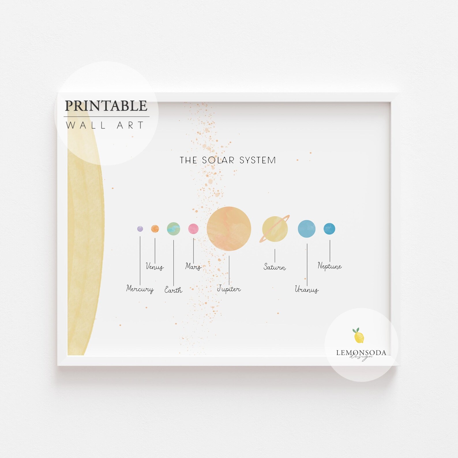 Printable Pastel Solar System Print Solar System Poster | Etsy