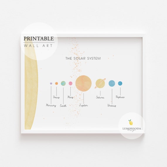 Printable Pastel Solar System Print Solar System Poster | Etsy