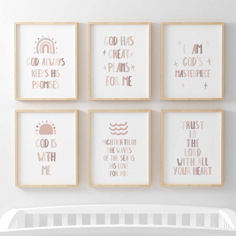 Kids Bible Verse Nursery Posters: Christian Scripture Wall Art (set of ...