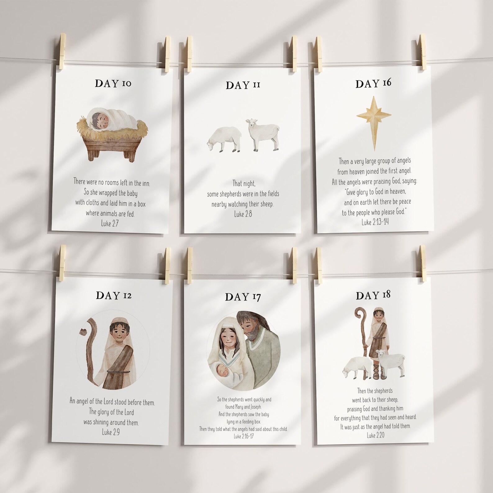 Editable Nativity Advent Bible Verse Flash Cards Template (digital ...