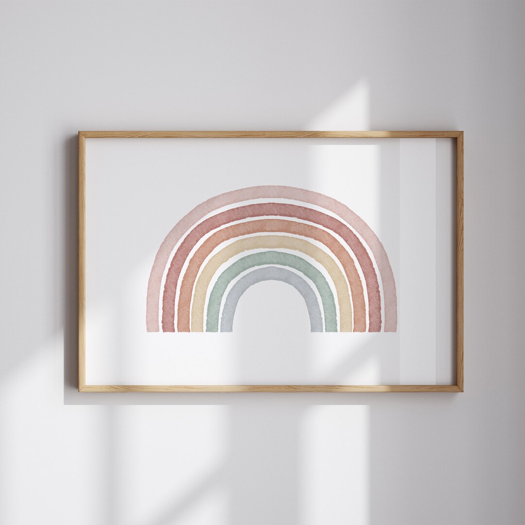 Pastel Rainbow Print: Kids Nursery Wall Art (digital Download) - Etsy
