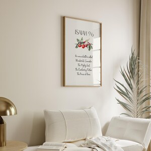 Christmas Bible Verse Isaiah 9:6 Digital Print, Religious Christian ...