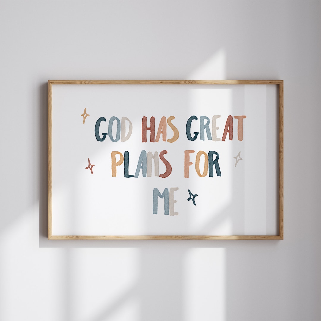 God Has Great Plans for Me, Landscape Christian Kids Scripture Wall Art ...