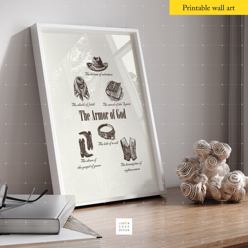 Vintage Western "armor of God" Christian Wall Art (digital Download) - Etsy