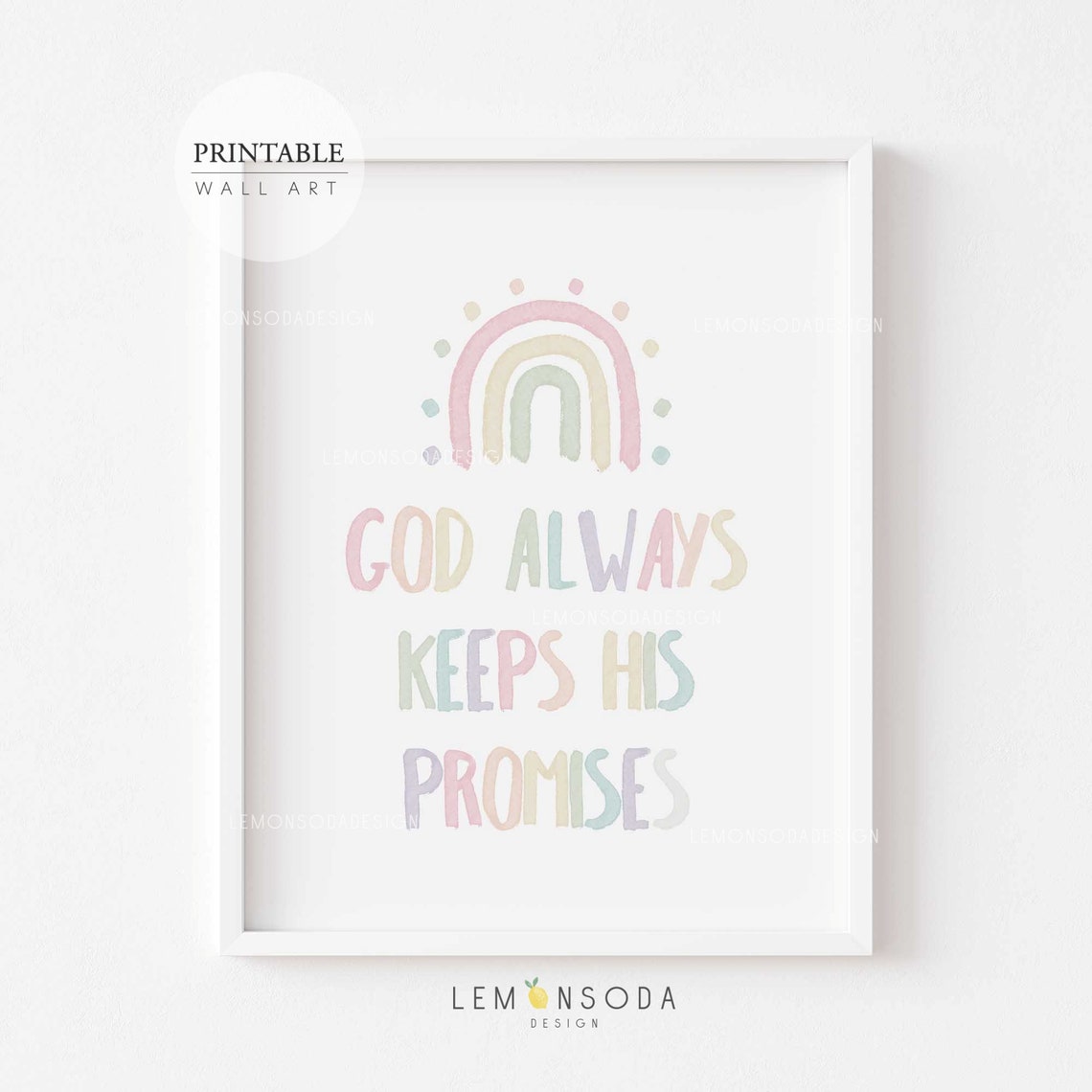 Set of 6 Pastel Christian Nursery Bundle PRINTABLE Bible Verse - Etsy