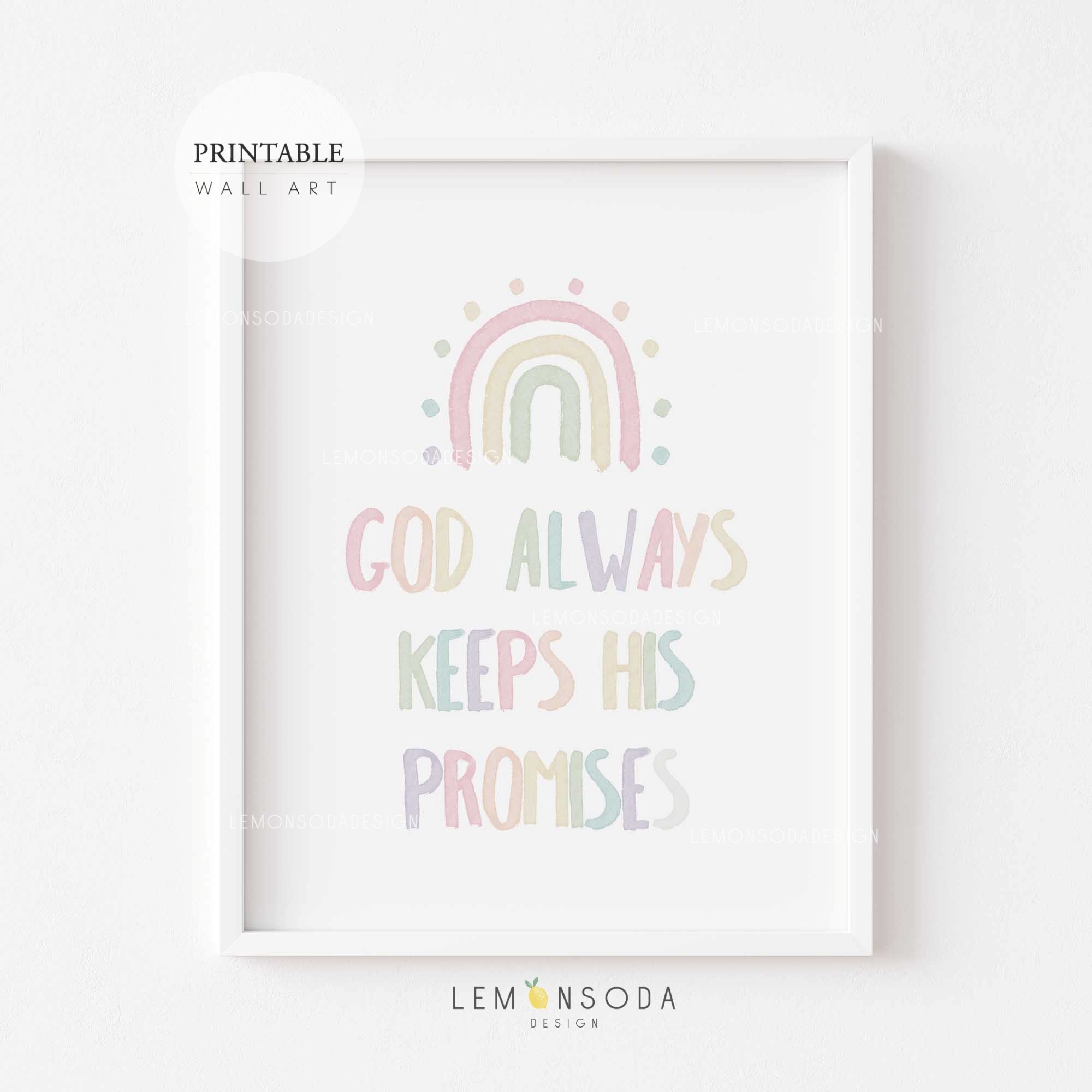 Set of 6 Pastel Christian Nursery Bundle PRINTABLE Bible Verse - Etsy