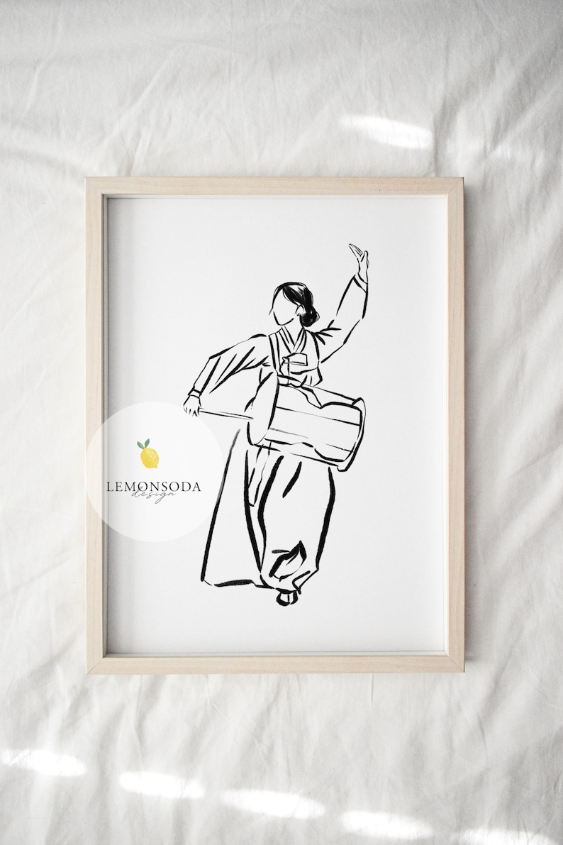 Korean Art Print Korean Line Drawing Art Poster Korean Woman - Etsy