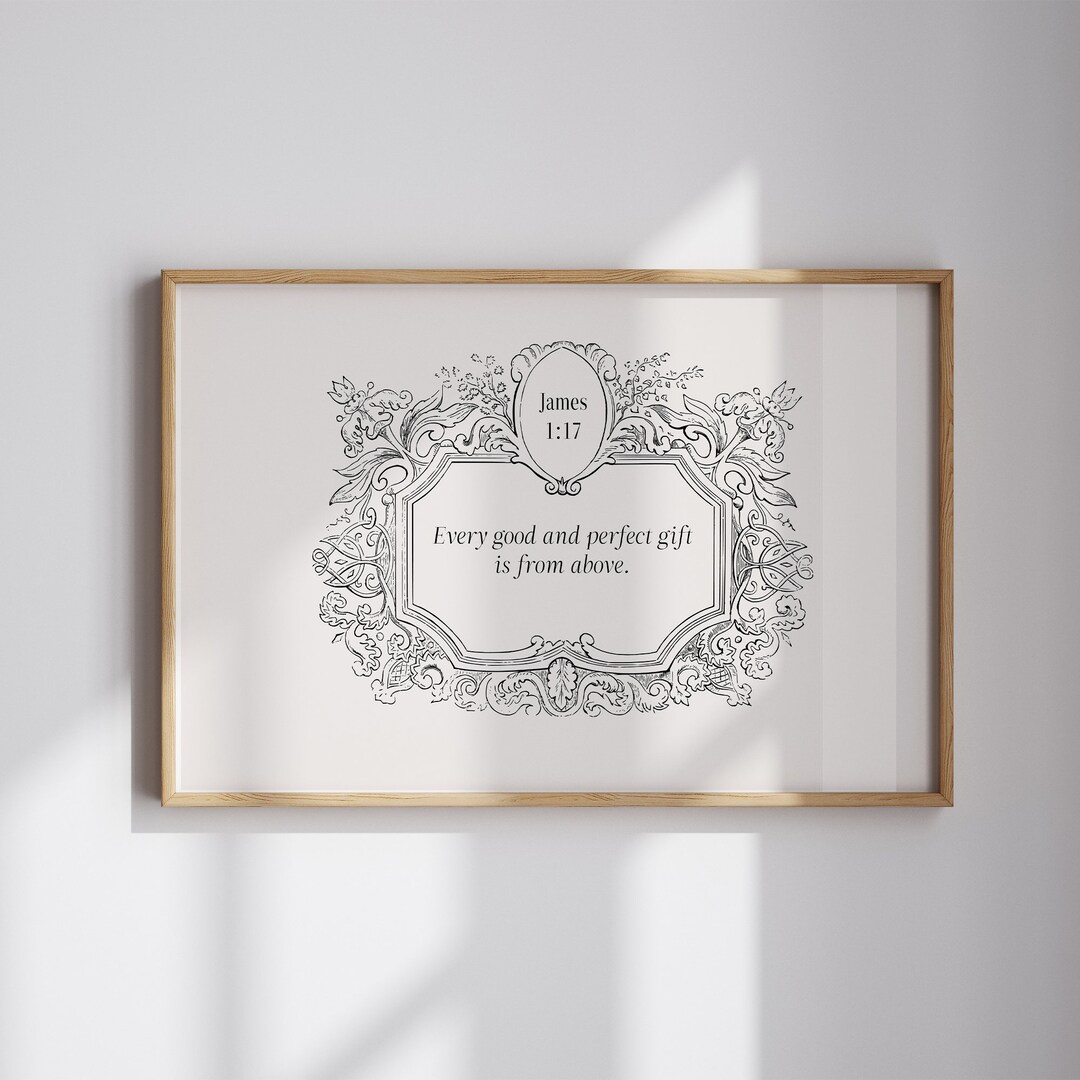 Every Good and Perfect Gift From Above, Vintage Religious Bible Verse ...