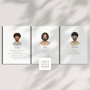 12 Disciples Flash Card Printables, Jesus Apostles Christian ...