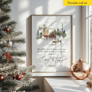 Luke 2:11 Print, Christian Christmas Scripture Print, Printable ...