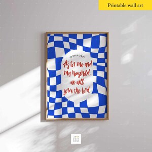 Modern Blue and Red Christian Bible Verse Gallery Wall Set of 6 for ...