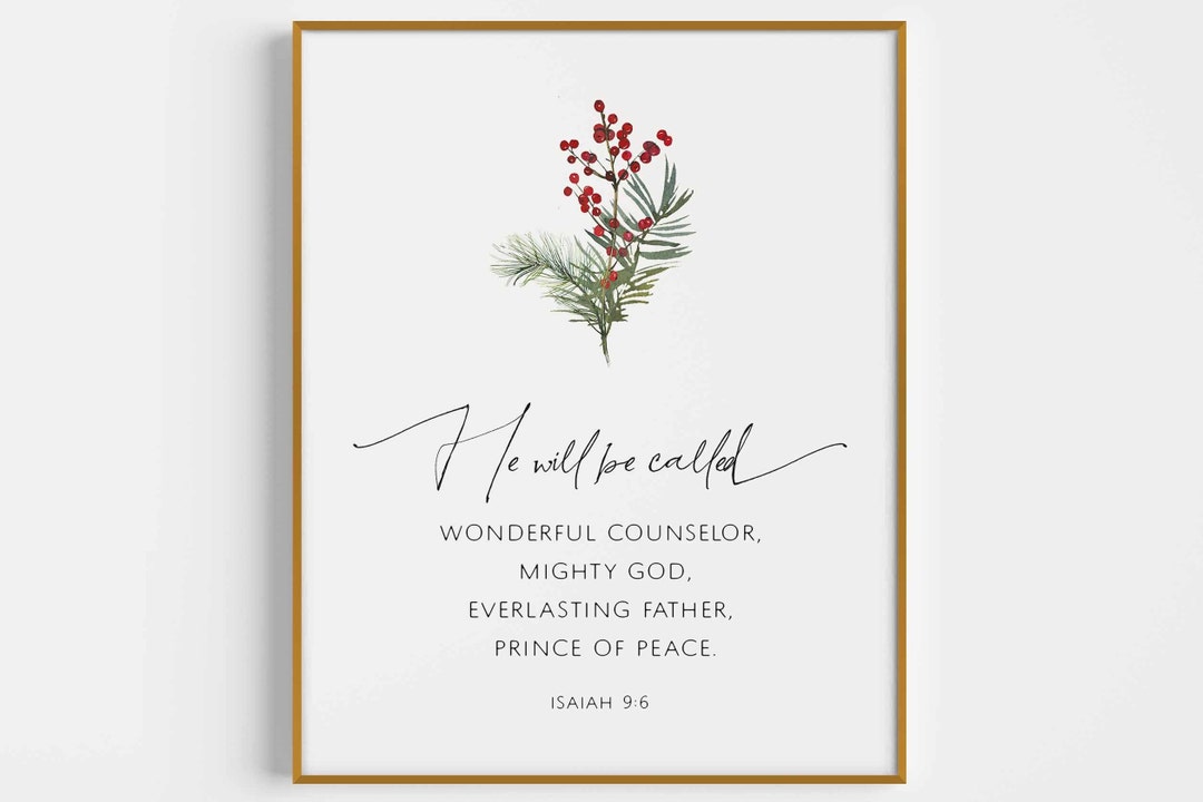 Isaiah 9:6 Print, Christmas Bible Verse Wall Art, Christmas Scripture ...