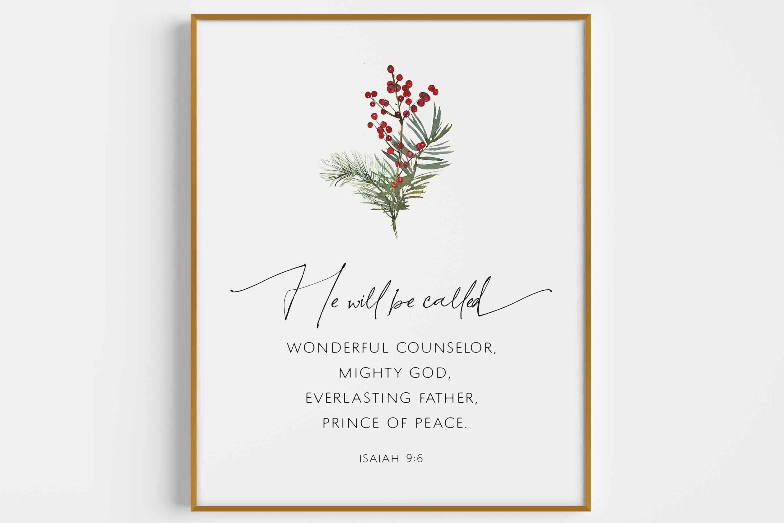 Isaiah 9:6 Print Christmas Bible Verse Wall Art Christmas | Etsy