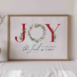 Joy to the World Print, Christmas Wall Decor, Joy to the World Sign ...