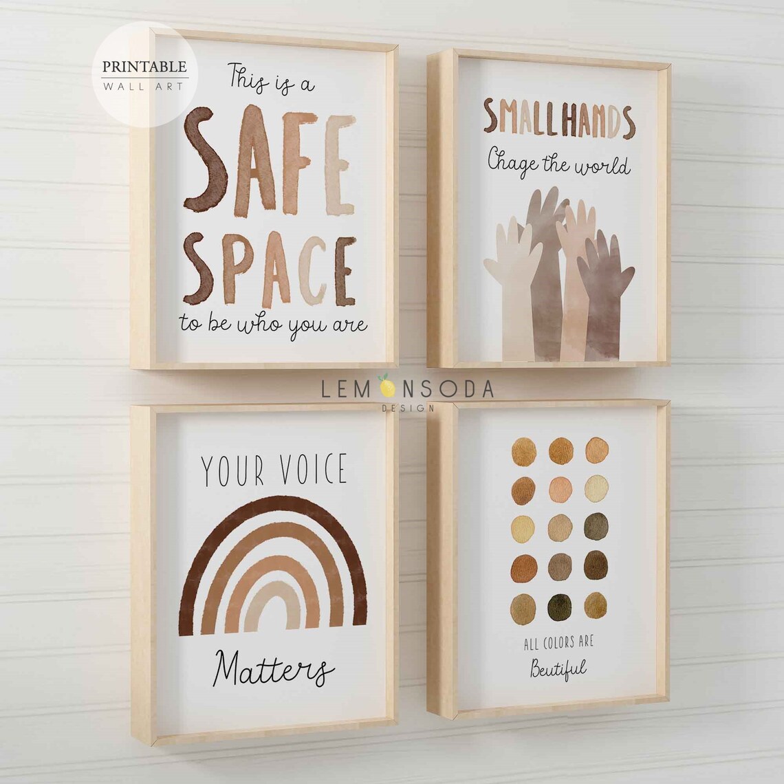 Kids Diversity Wall Art Set of 4 Classroom Decor Small Hands - Etsy