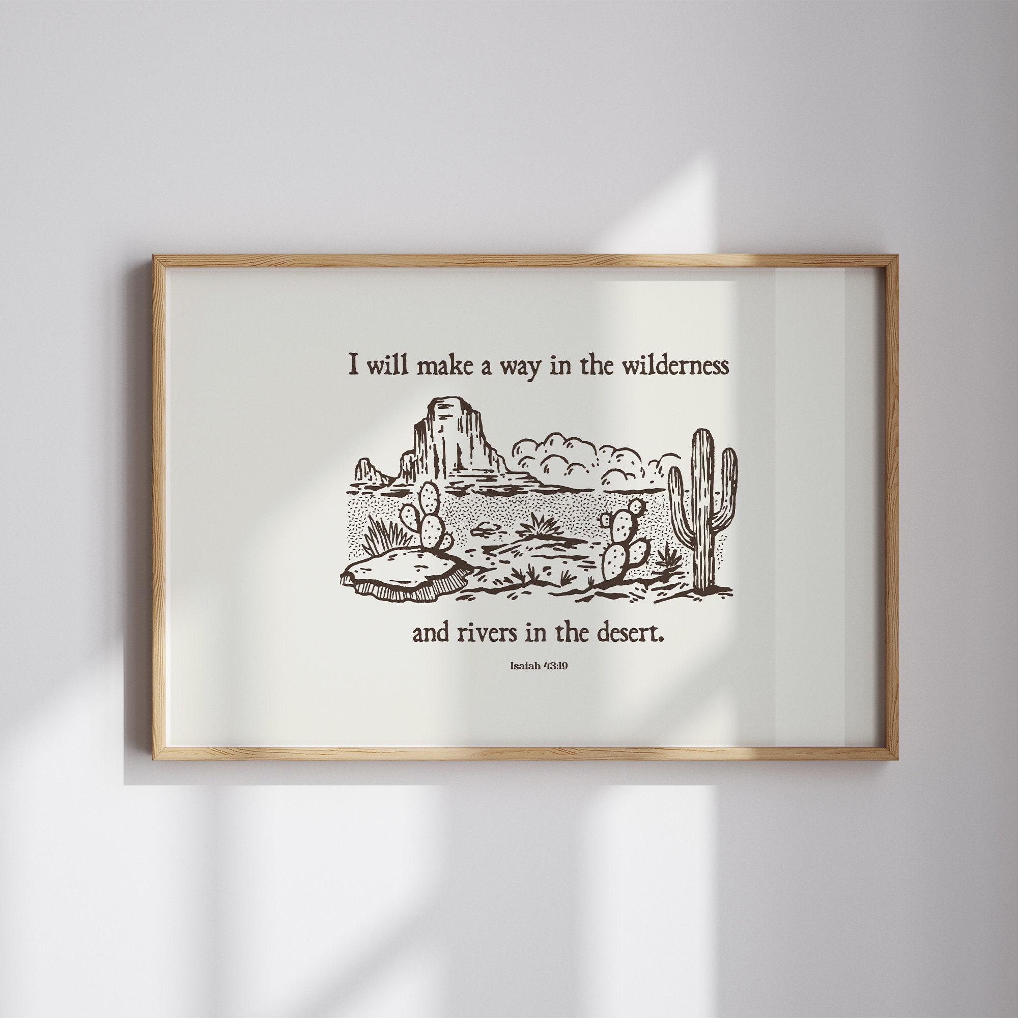 Vintage Western Desert Scene, Isaiah 43:19, Christian Wall Art (digital ...