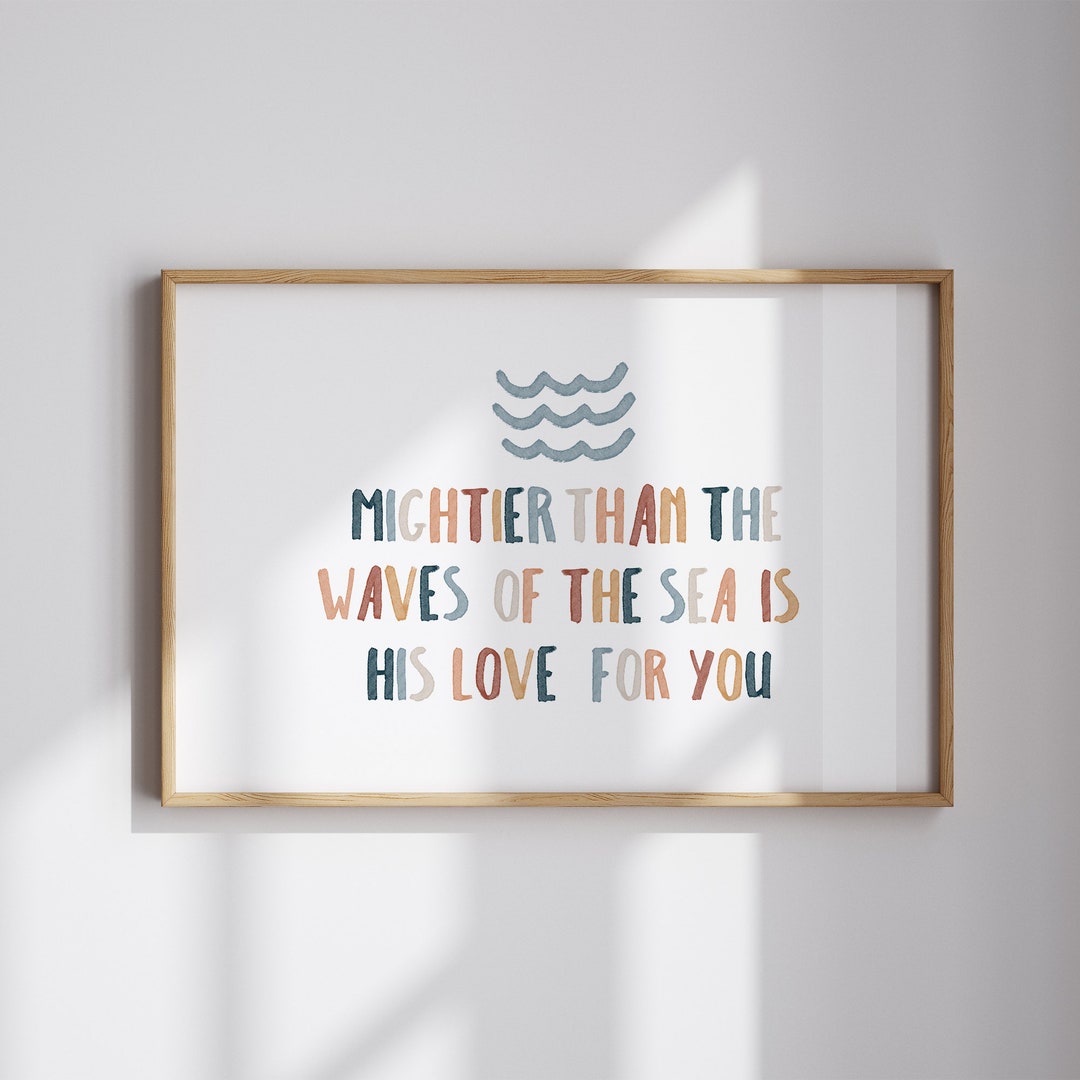 Mightier Than the Waves Christian Kids Educational Bible Verse Print ...