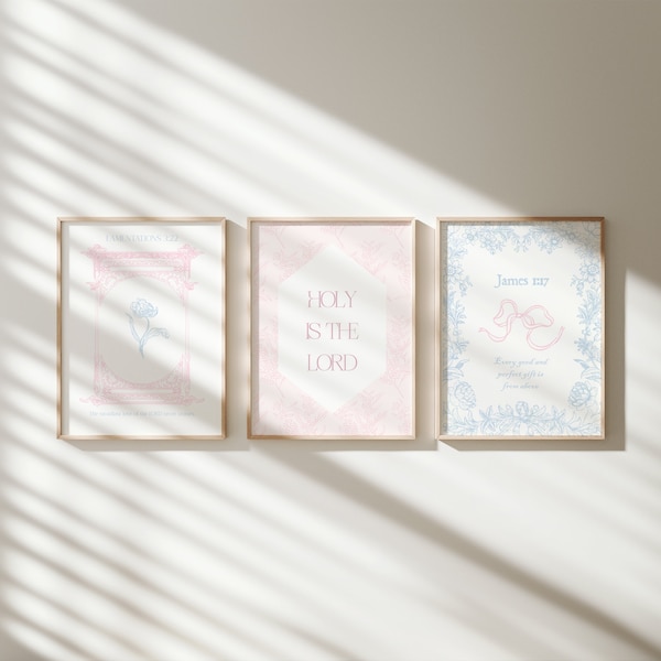 Preppy Religious Wall Art - Etsy