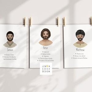 12 Disciples Flash Card Printables, Jesus Apostles Christian ...